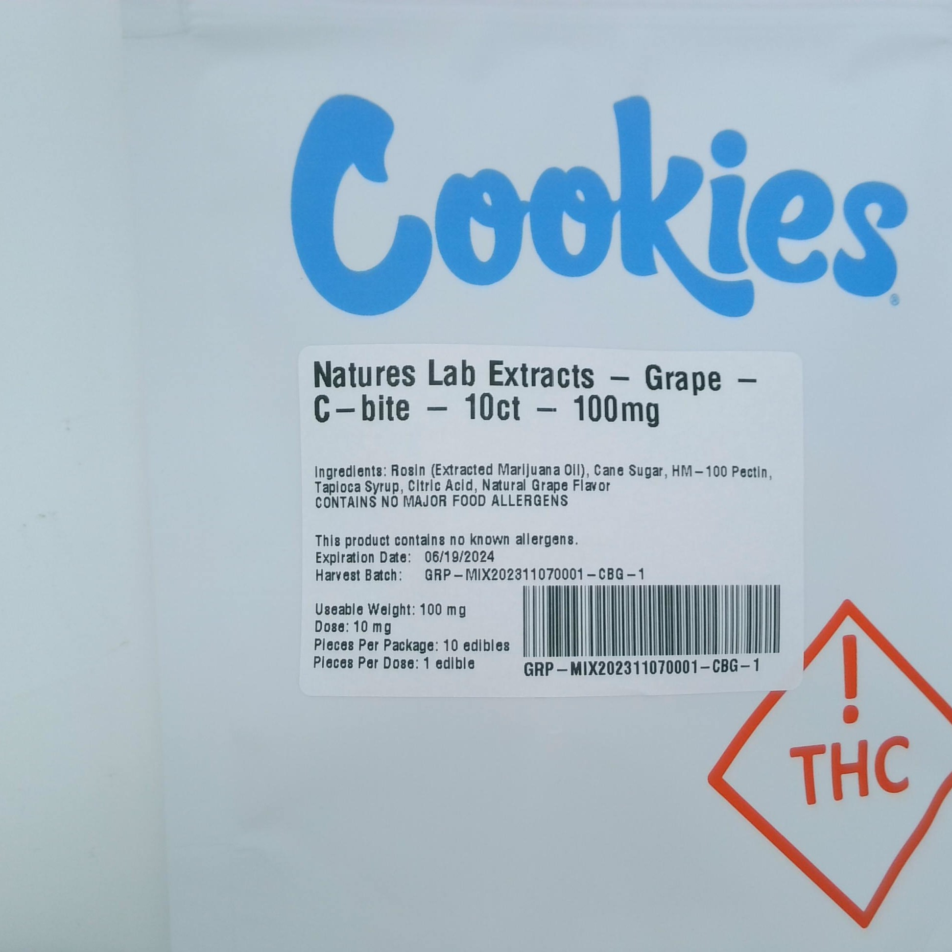Natures Lab Extracts - Grape - C-bite - 10ct - 100mg