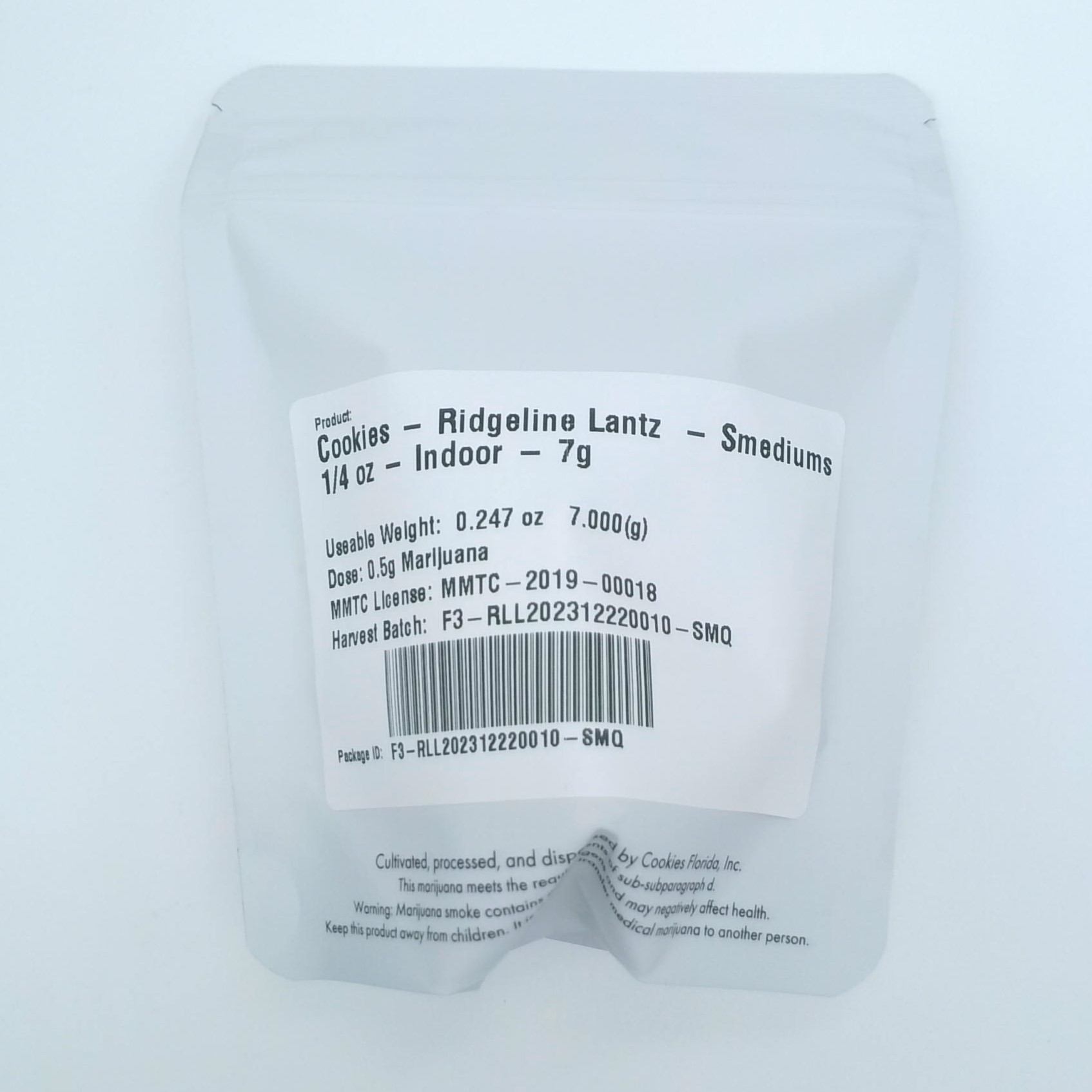 Cookies - Ridgeline Lantz - Smediums 1/4 oz - Indoor - 7g