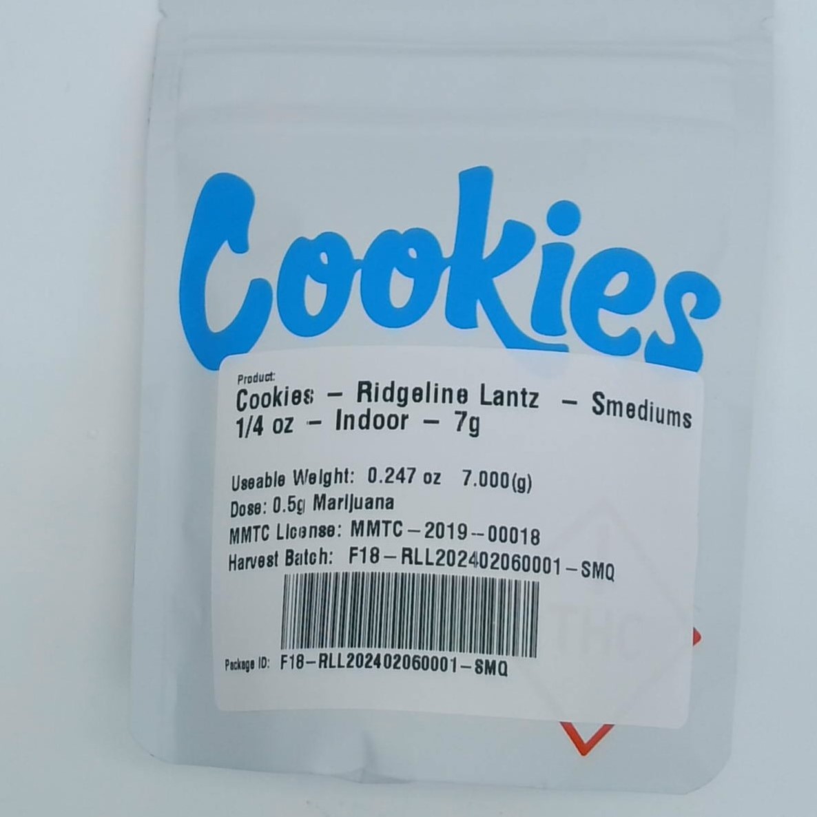 Cookies - Ridgeline Lantz - Smediums 1/4 oz - Indoor - 7g