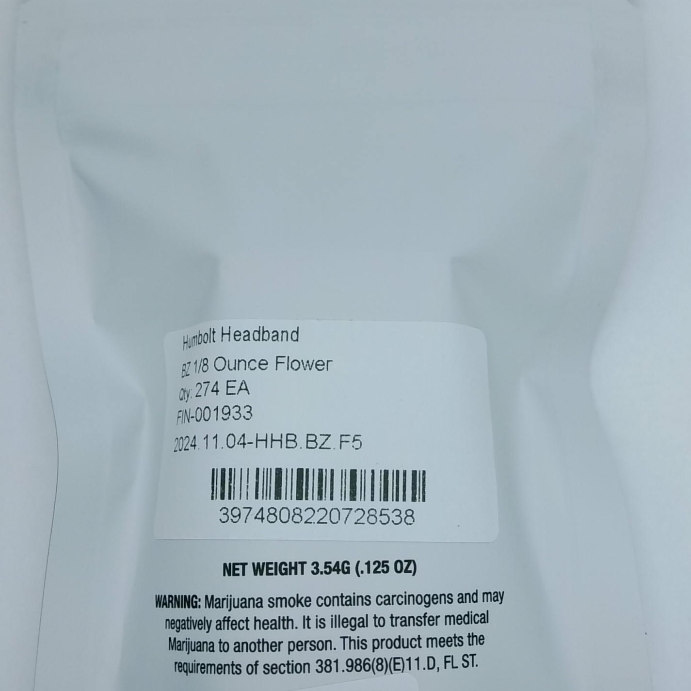 BZ 1/8 Ounce Flower HHB